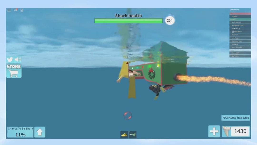 abbey小熙解说:鲨鱼生存模拟器,最新武器屠杀鲨鱼!