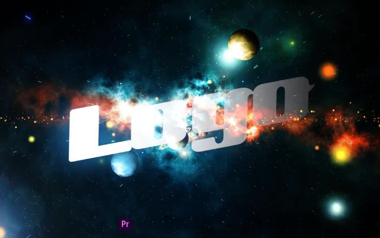 Premiere模板-震撼宇宙星云星球缩放LOGO展示片头模板