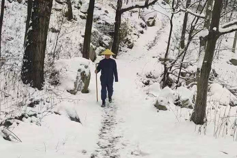 秦岭又下雪了,终南小院犹如童话世界,气温太低山里瀑布都冻住了