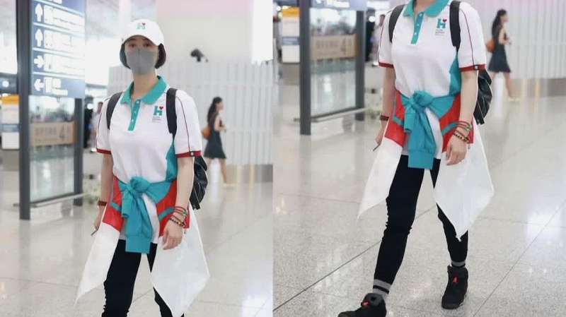 蒋欣穿公益文化衫宣传慈善 短发大眼气质清纯美腿纤细抢镜