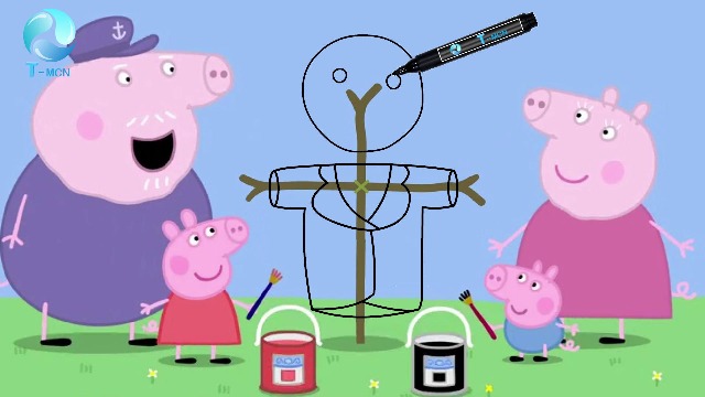 第十六集小猪佩奇和乔治在爷爷奶奶家扎稻草人