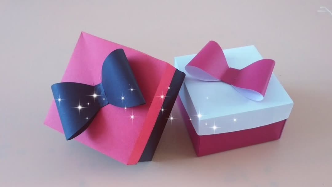漂亮的蝴蝶结礼物盒子折纸,做法简单易学,女生都喜欢的小盒子