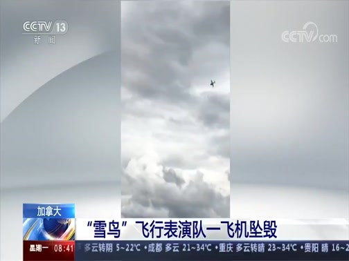 [朝闻天下]加拿大 “雪鸟”飞行表演队一飞机坠毁