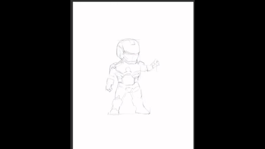 扶我起来,我还能画两笔!mini钢铁侠绘画过程。