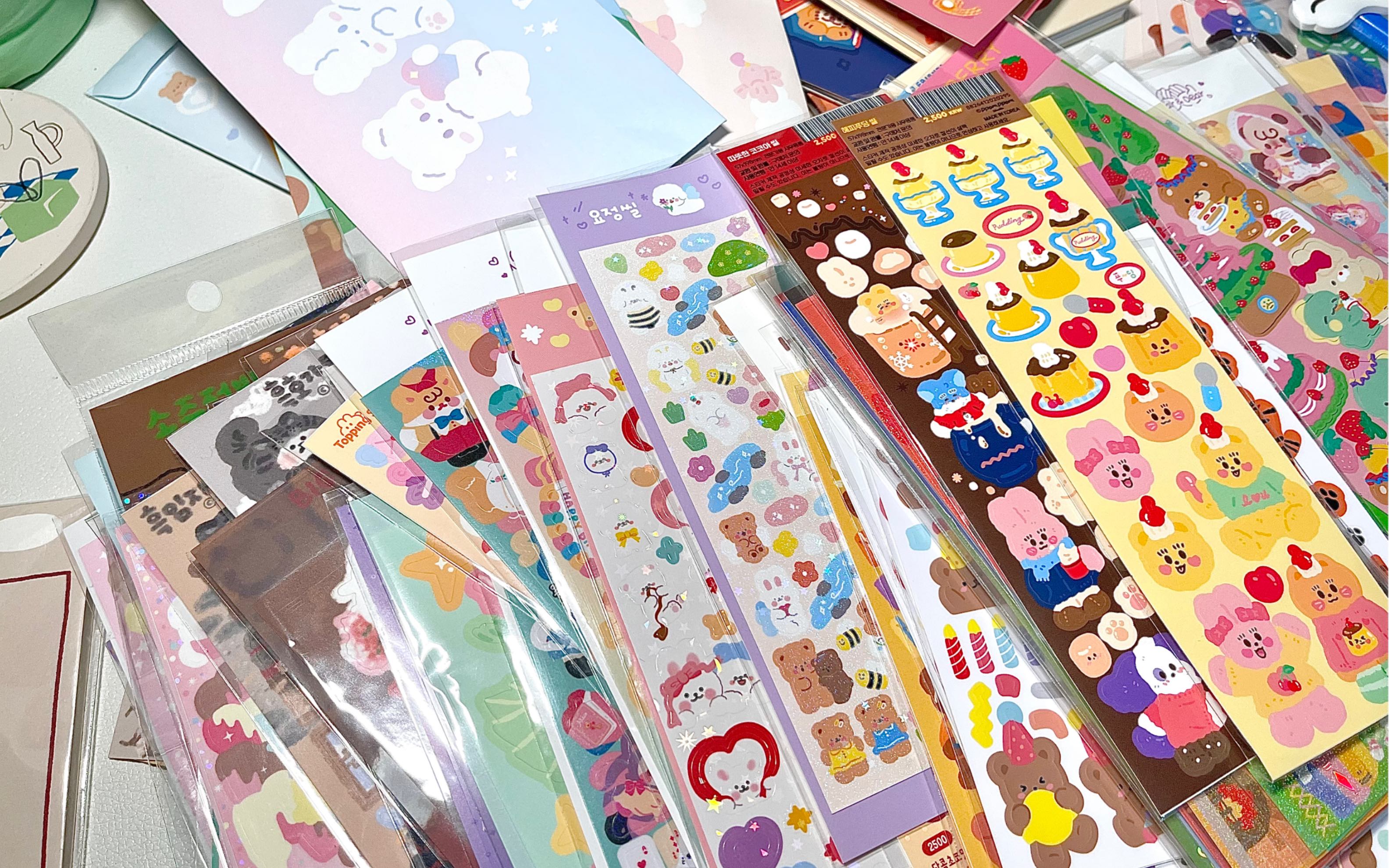 【阿丑】vol.129 手帐购物分享|韩国贴纸团清货 咕卡贴 学习纸