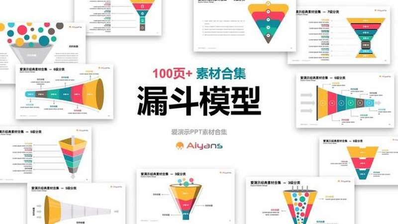 110页漏斗模型PPT素材合集——爱演示网