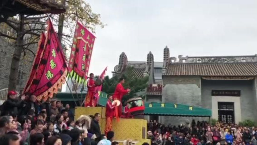 佛山黄飞鸿舞狮表演 祖庙醒狮表演