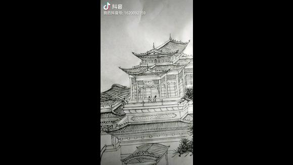 国画中的界画,现在很少人画了,费时费工。建个楼盘不容易呀ߘ