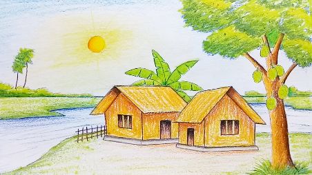 零基础 快速学会用彩铅和油画棒绘制出美丽的风景画!