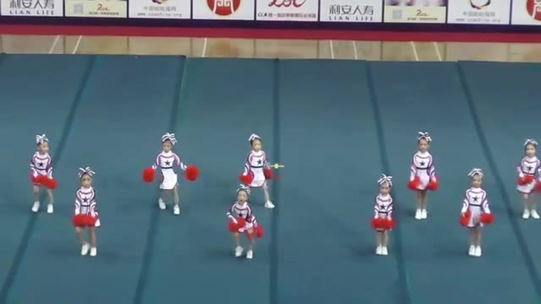 2017-2018年全国啦啦操联赛清华大学站幼儿花球规定套路(第一名