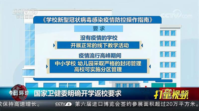 国家卫健委:没有疫情的学校开展正常的线下教学活动|今日环球