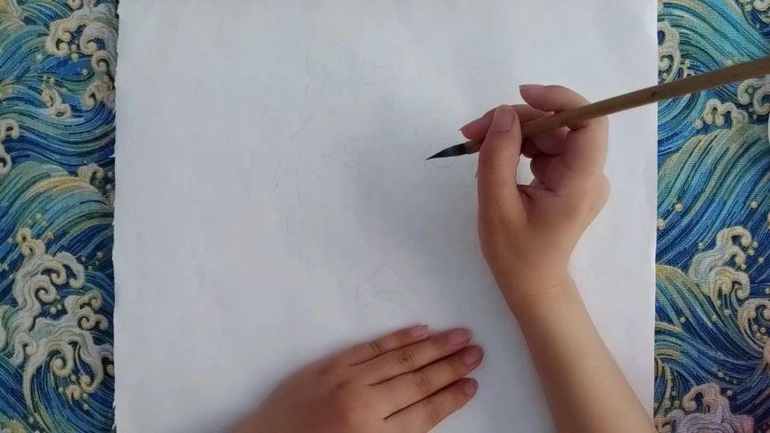 正面老虎头的画法,简单易学,大家一起来学习#老虎#国画