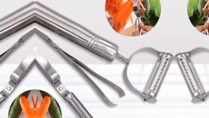 不锈钢削皮三件套猪毛夹刮皮器地摊跑江湖土豆削皮刀瓜果刨丝器