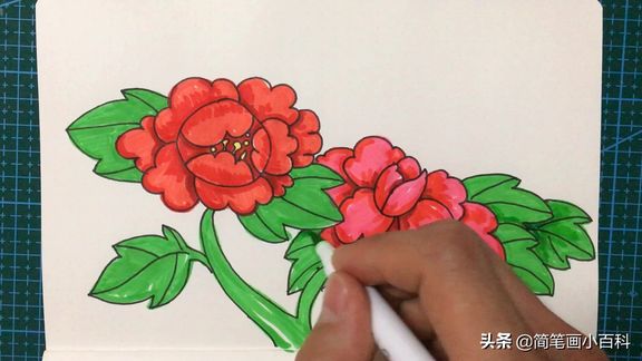 简笔画牡丹花的画法,记得收藏哦