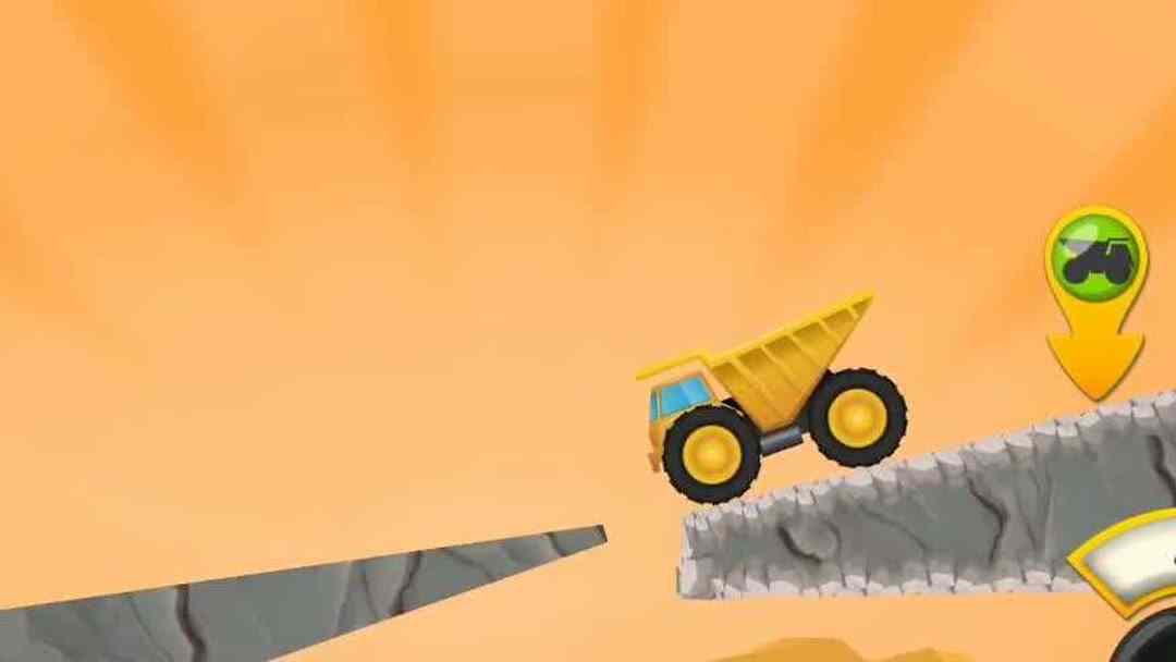 挖掘机游戏 皮卡车建造大桥帮助货车登山