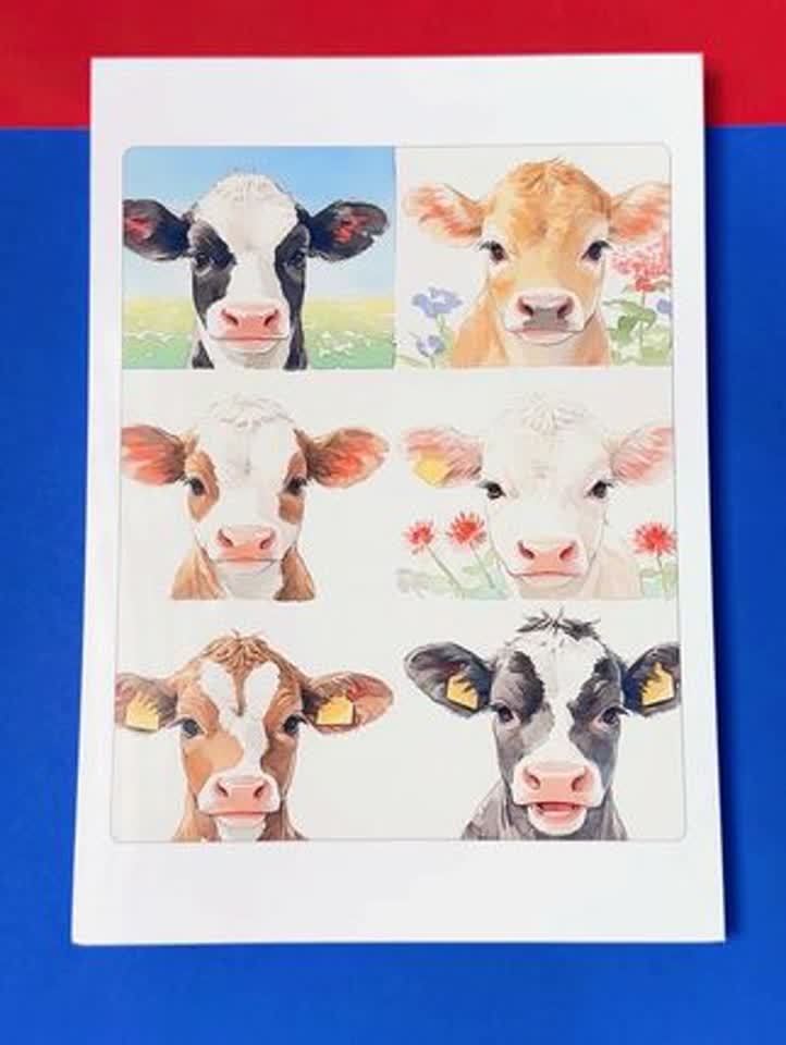 清新水彩动物头像插画,几十张素材太可爱啦,灵感来源~ #画画 #少儿...