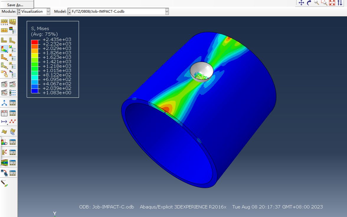 ABAQUS复合材料圆筒气瓶低速冲击有限元分析