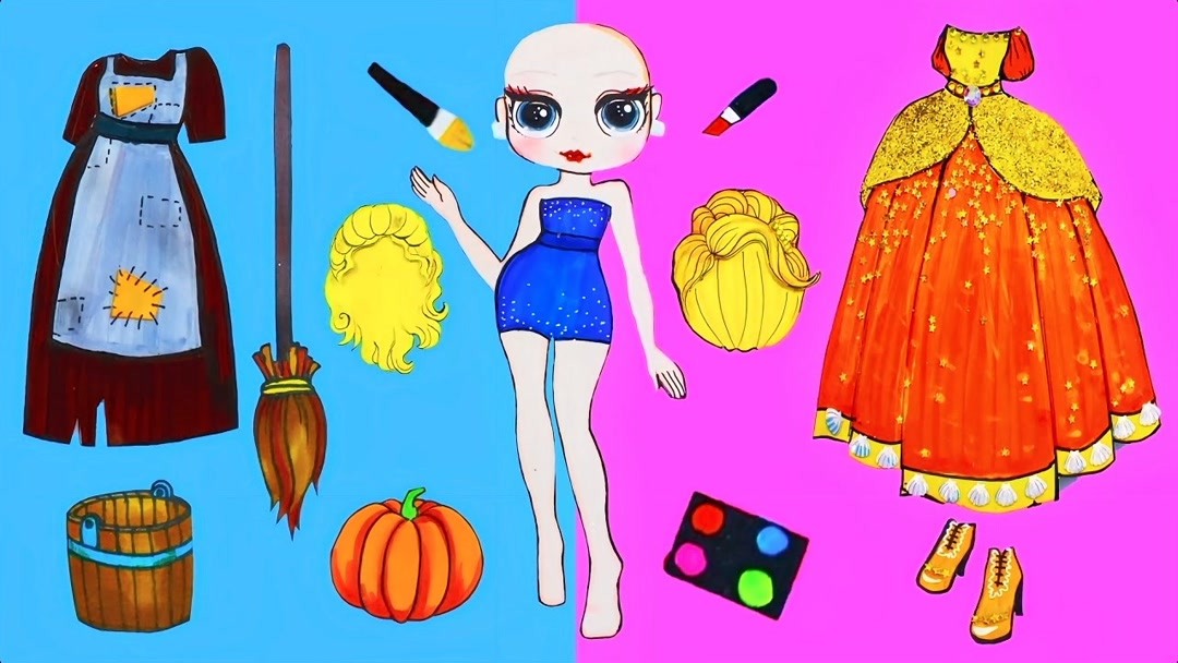 迪士尼手工绘画剪纸,教你设计小公主的漂亮连衣裙!