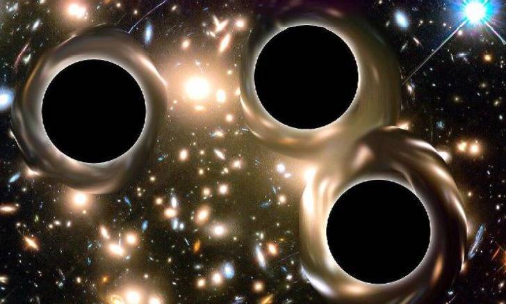 3个超大黑洞星系出现,相互吞噬爆发超大能量,对地球有影响吗