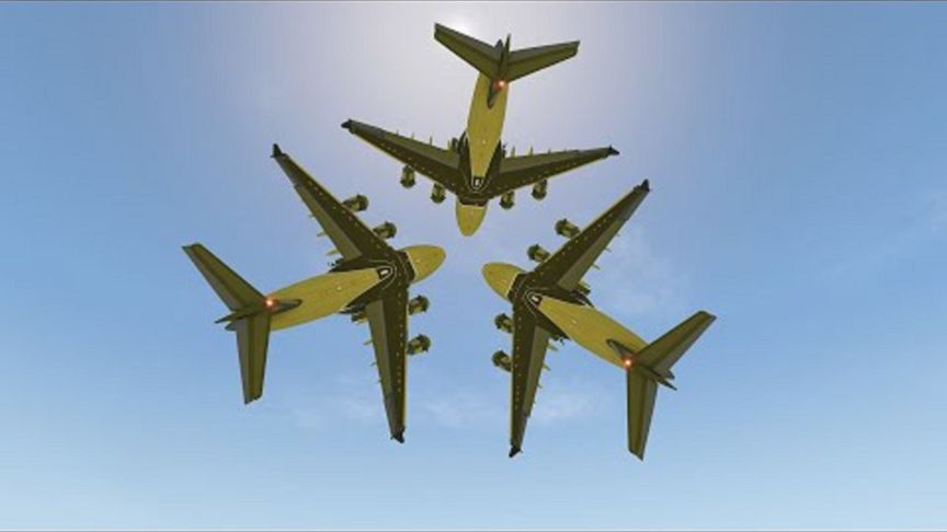 三架C-17飞机相继起飞,在空中组成编队,飞行神同步丨XP11