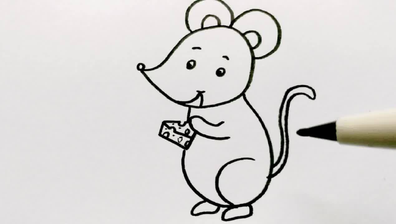 小老鼠简笔画,儿童亲子简笔画!