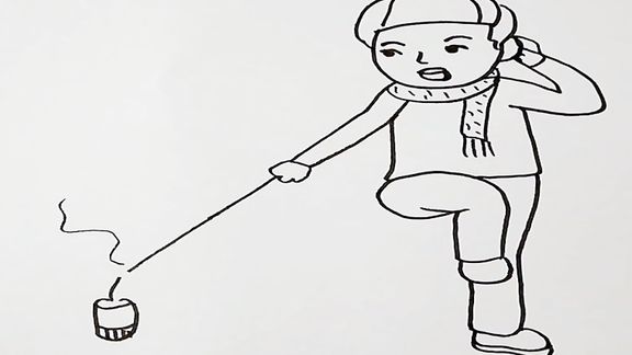 儿童简笔画,亲子画,元宵节快速画宝宝放鞭炮