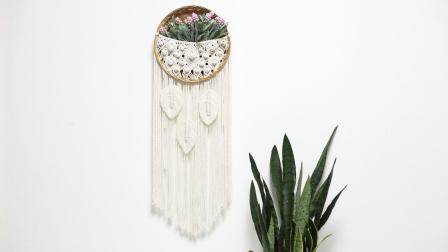 绽放编织篮挂毯A款[材料包专属视频]教程Macrame-Momoko手作物语