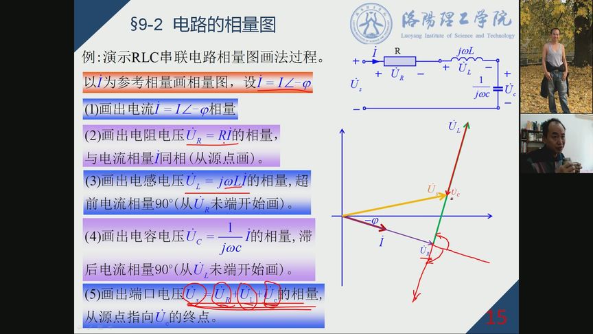 《电路》第九章第1讲02:一端口的并联导纳等效电路,相量图画法