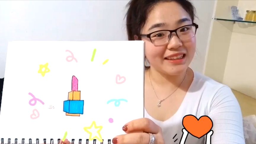 亲子简笔画漂亮的口红,简单易学,孩子送给妈妈, 妈妈真开心