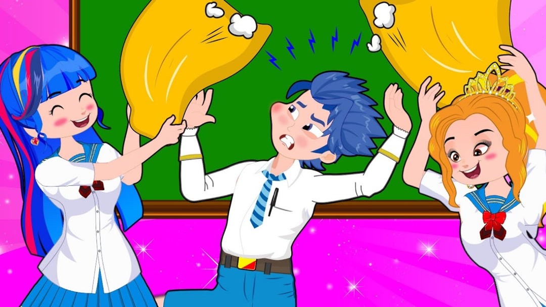 儿童动画廊:男生VS女生!在学校生活中的真实差异和有趣处境