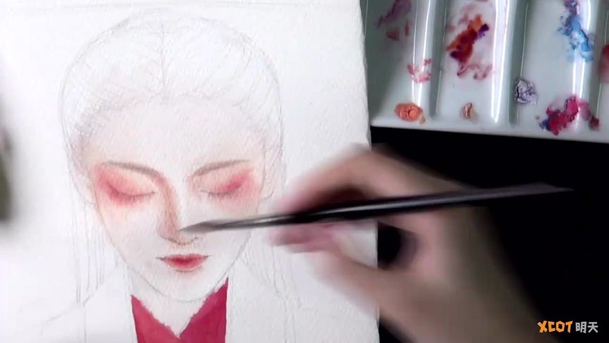 古风人物—水彩画