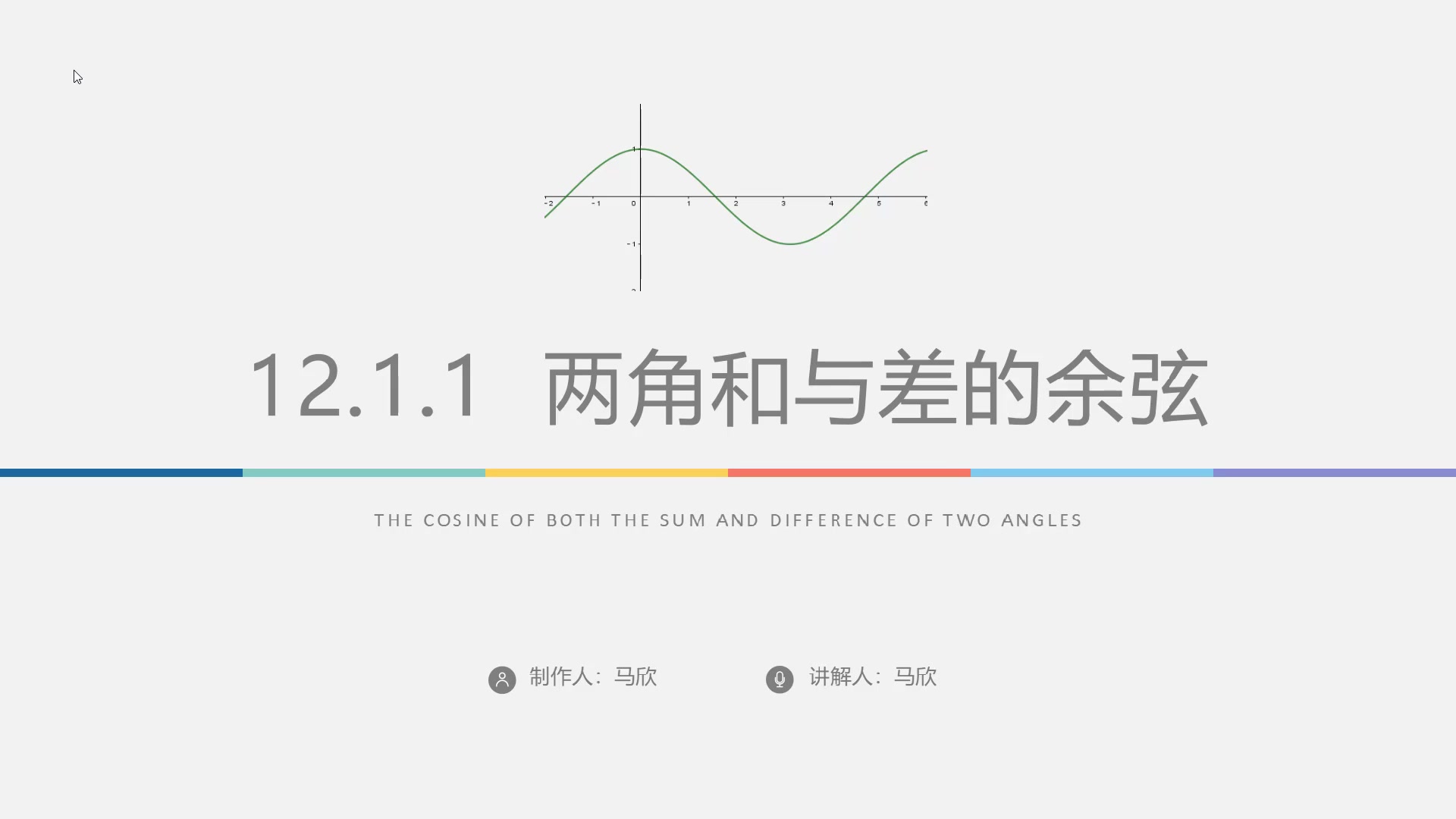 【小马老师的空中课堂挑战】第一周记录——两角和与差的余弦(第二...