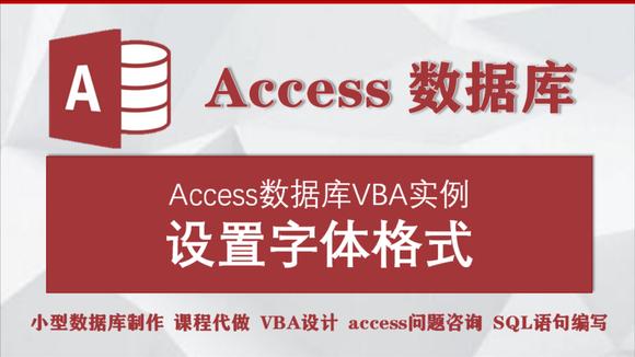 accesss数据库VBA实例:设置字体格式