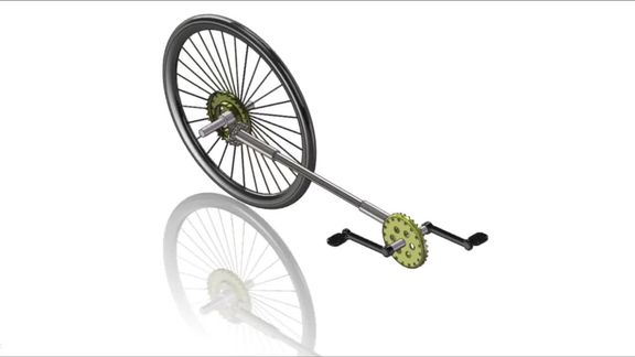 经典机械仿真运动之,自行车另类传动装置