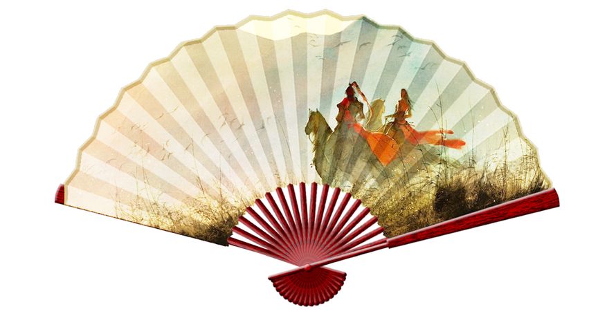 PS后期/夏天到了~来用钢笔工具给自己做一把美美的古风折扇吧