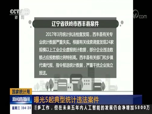 [新闻直播间]国家统计局 曝光5起典型统计违法案件