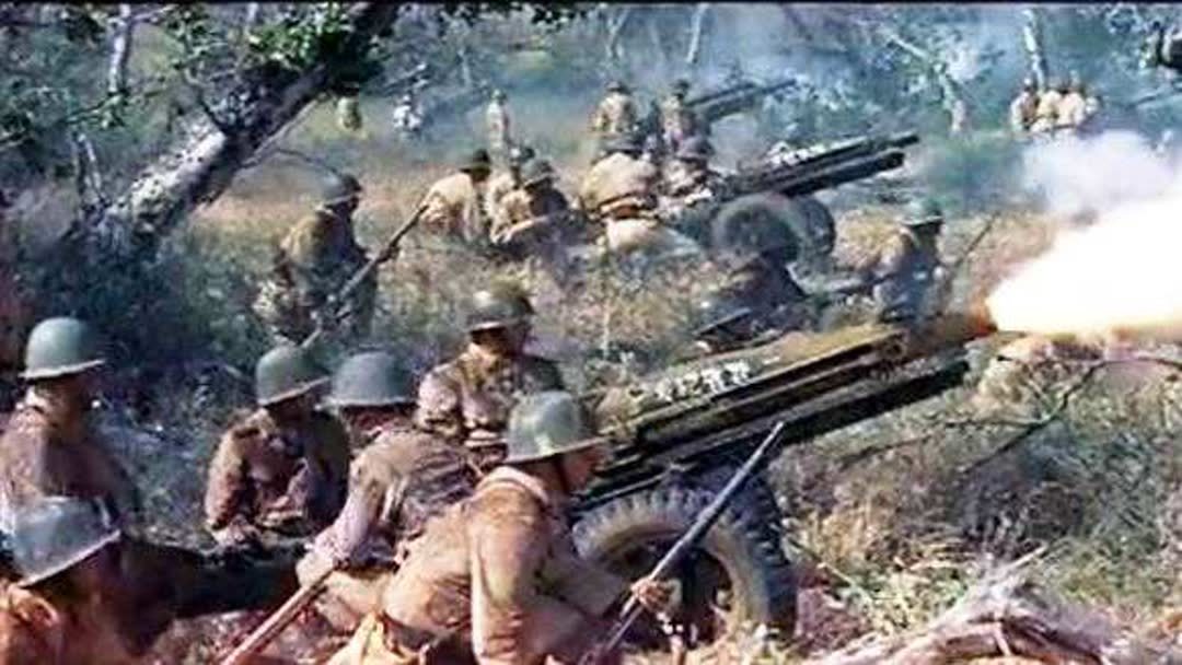 二战美日战争电影 美军战列舰巨炮攻击塞班岛的日军堡垒 堪称经典