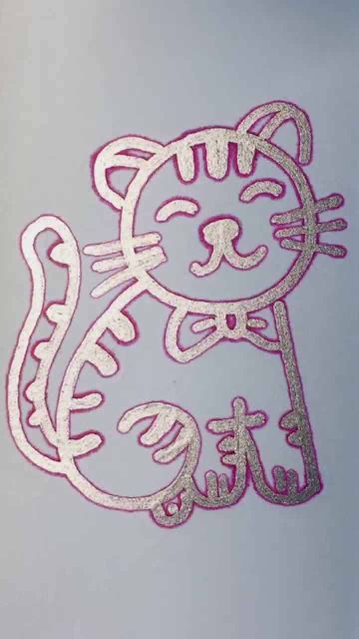 学画小猫咪简笔画 创意画 简笔画 儿童
