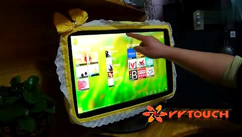 外置光学触摸屏改装显示器一体机原野触控测试WIN8