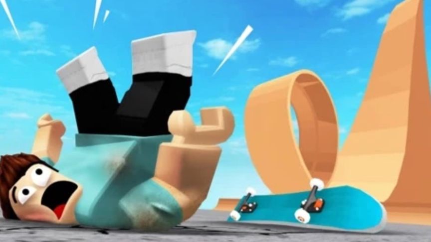 Roblox滑板模拟器,我摔了一个狗吃屎?!