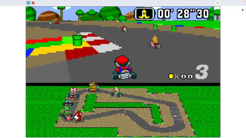 超级马里奥卡丁车 #scratch #少儿编程 #超级马里奥