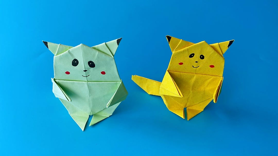 教你折纸皮卡丘,简单漂亮,折纸王子慢速详细视频教程