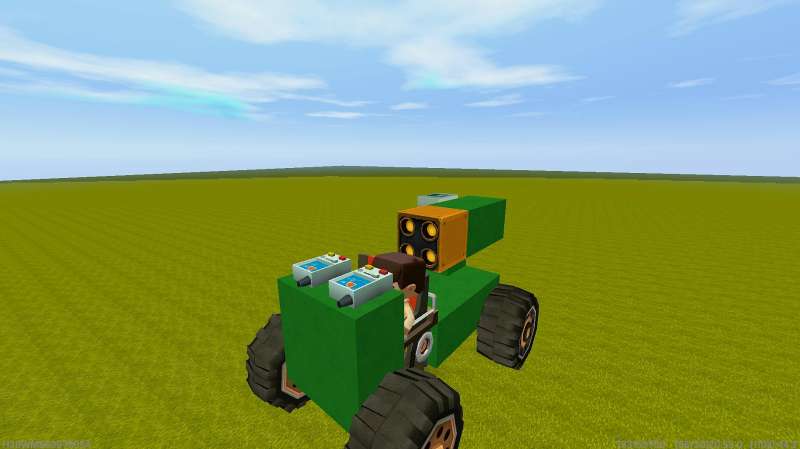 迷你世界 自己制作大跑车,拖拉机大跑车