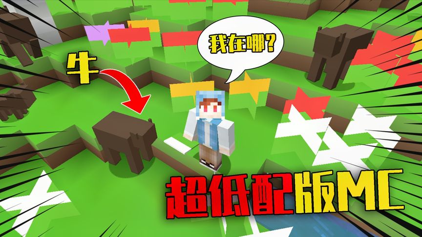 我的世界:乞丐版画质MC,分辨率只有1乘2,能分清方块?