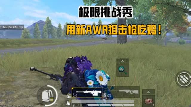 挑战新AMR狙击枪吃鸡!瞬狙秒杀淘汰王,锁血1v3!