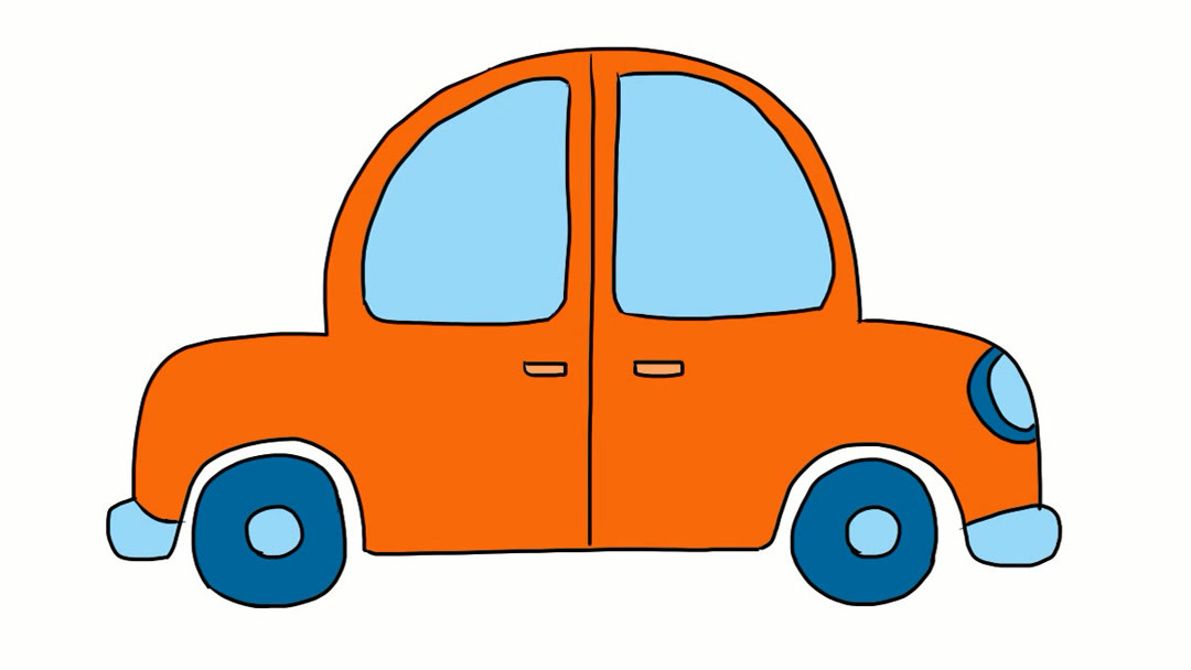 简单可爱的小汽车儿童卡通简笔画