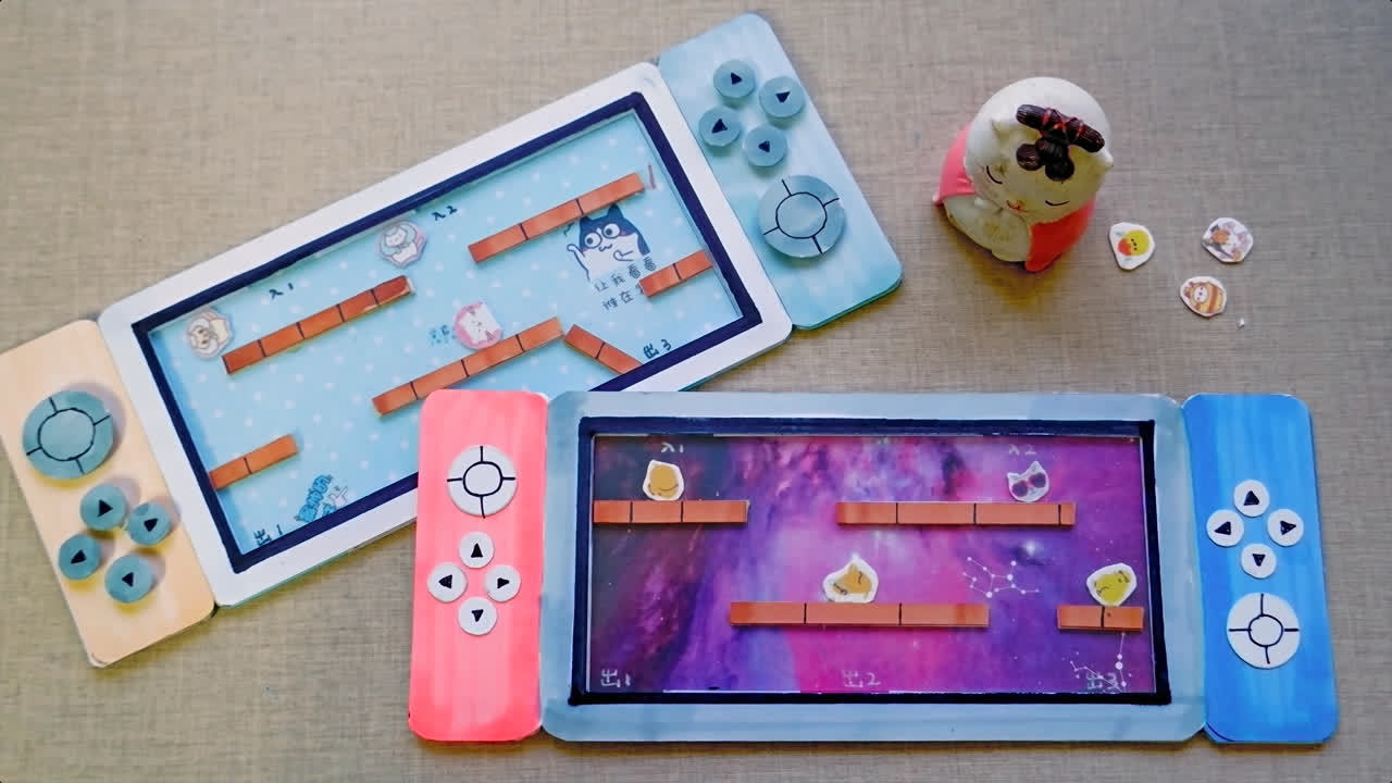 用卡纸就能制作游戏机小玩具,步骤很简单,和同学一起玩起来!
