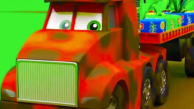 自卸车、皮卡车、起重机、救护车、英文益智早教动画