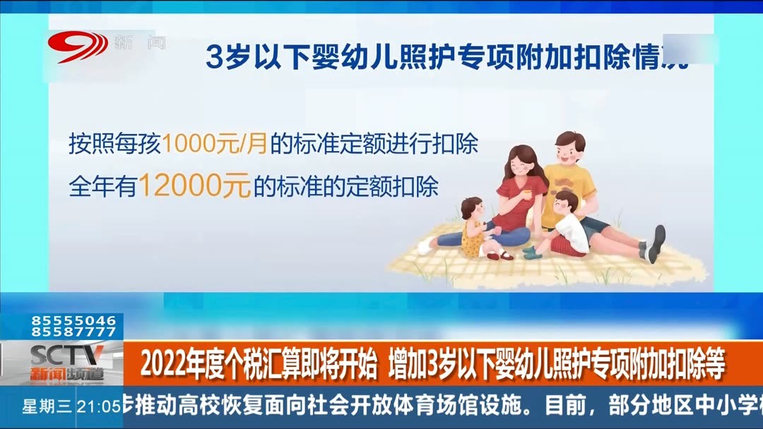 2022年度个税汇算即将开始 增加3岁以下婴幼儿照护专项附加扣除等