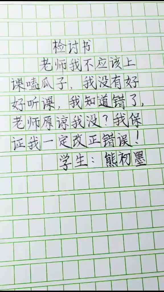 史上最牛检讨书
